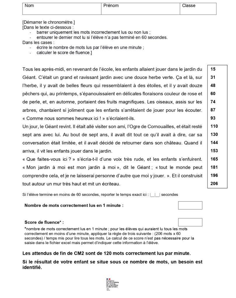 Evaluer la fluence à tous les niveaux au collège. - Une prof de français